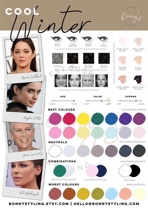 Color Analysis Seasonal Virtual Personalised Etsy UK True Winter