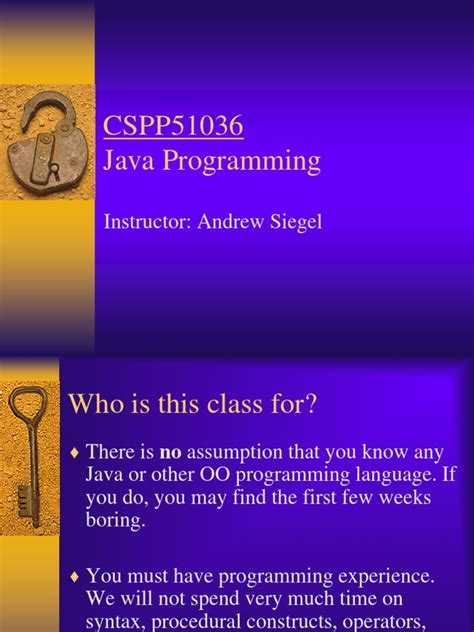 cspp51036 java programming instructor andrew siegel pdf c programming language java