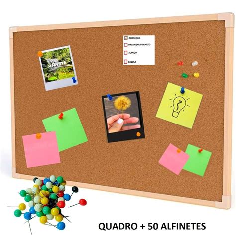 Quadro De Aviso Cortiça 120x90 Moldura Madeira Mural Nfe Frete grátis