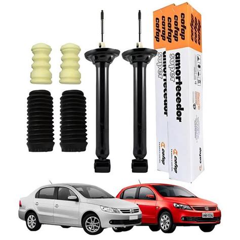 Par Amortecedor Traseiro Gol G G Voyage G G Kit Batente Coifa
