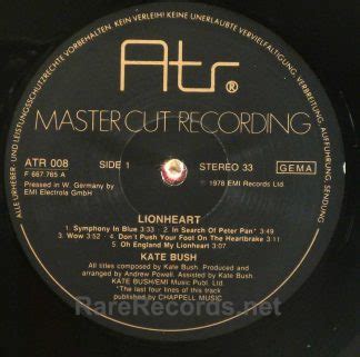 Kate Bush Lionheart 1980 Limited Edition German ATR Audiophile LP