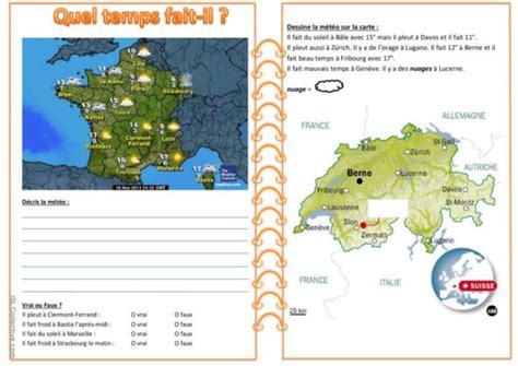 55 Temps Météo Français FLE fiches pedagogiques pdf doc