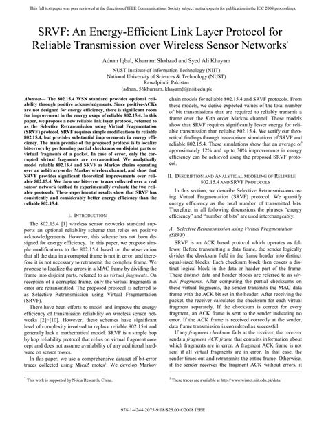 pdf srvf an energy efficient link layer protocol for reliable transmission over wireless
