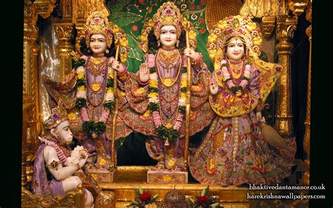 To View Sita Rama Laxman Hanuman Wallpaper Of Bhaktivedanta Manor In