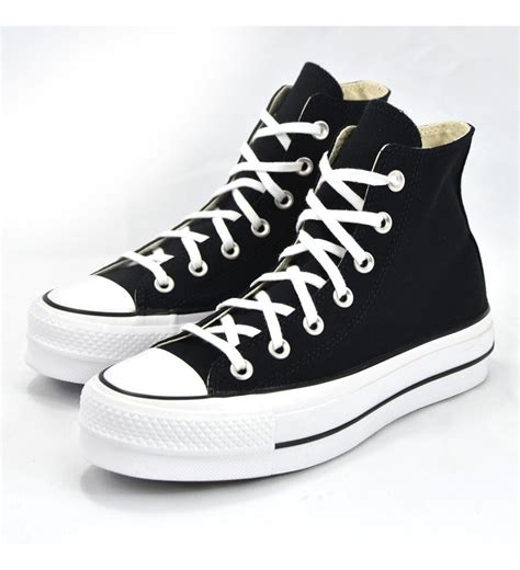 Converse Plataforma Bota Negro Dama 100 Originales Envío gratis