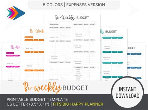 Printable Bi Weekly Budget Budget Template Budget By Etsy