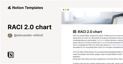 Raci Chart Template By Alexander Etkind Notion Marketplace