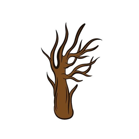 Clipart De Rbol Desnudo Dibujado A Mano Vector Premium