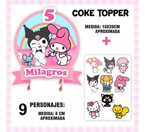 Cake Topper Kit Imprimible Adorno Torta My Melody Y Kuromi En Venta En