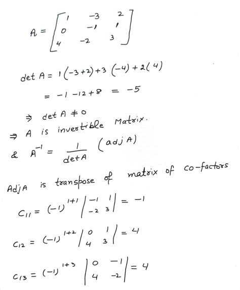 [solved] given the matrix a below find the multiplicative inverse of a if course hero