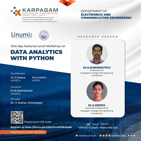 data analytics with python 2023 karpagam college of engineering workshop coimbatore