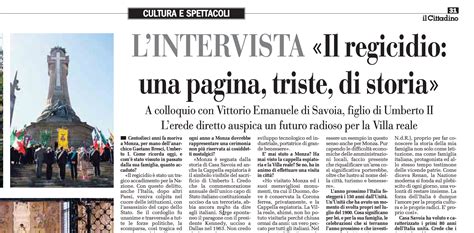 È morto Vittorio Emanuele di Savoia nel 2010 l intervista al Cittadino