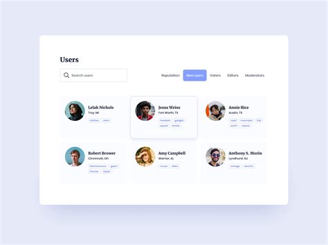 UI Design Daily Users List