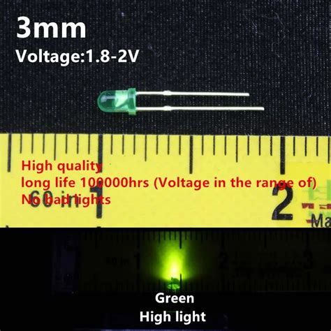 Free Shipping High Quality 100pcs 3mm Green Round Led Super Bright