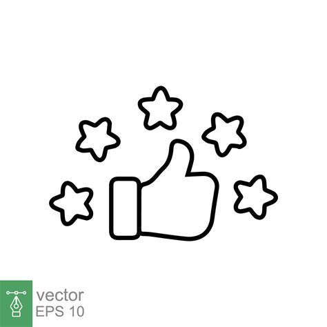 Customer Review Icon Simple Outline Style Stars Rate Quality