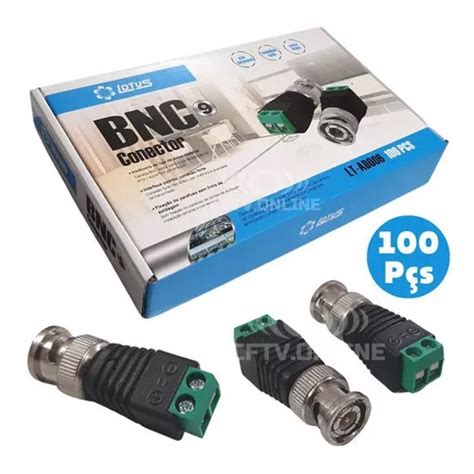 100 Conectores Bnc Macho Borne Parafuso P Camera De Cftv Frete grátis