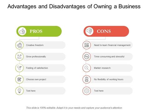 Advantages And Disadvantages Of Owning A Business Ppt Powerpoint