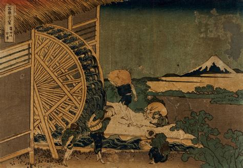 KATSUSHIKA HOKUSAI 17601849 EDO PERIOD 19TH CENTURY WATERWHEEL