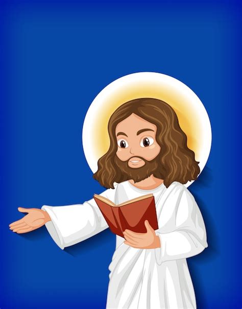 Personaje de dibujos animados de jesús aislado Vector Gratis