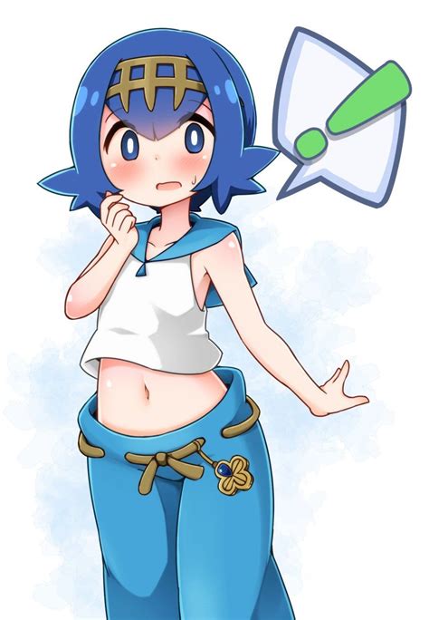 1girl Blueeyes Bluehair Bluepants Blush Hairband Highres Midriff Navel Openmouth Pants