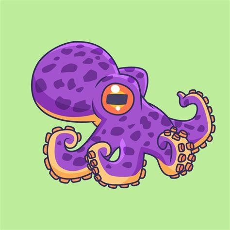 Vector de dibujos animados lindo pulpo animal carácter ilustración