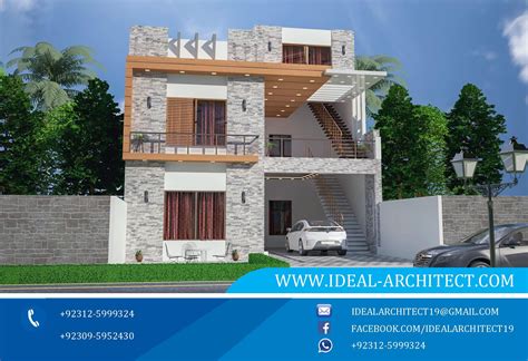 5 Marla House 3D Front Elevations