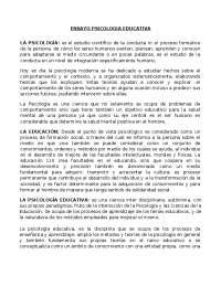 Ensayo de psicología educativa Docsity