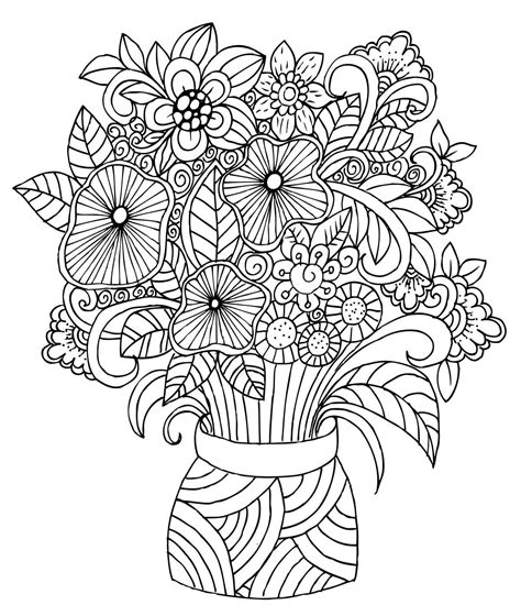 Ausmalbilder Blumenstrauß Malvorlagen zum Ausdrucken