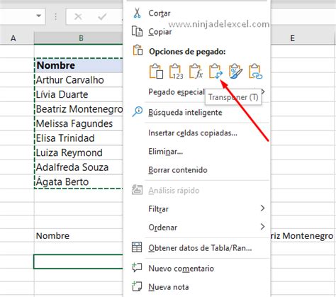 Como Convertir Fila en Columna en Excel Sin Power Query Fácil
