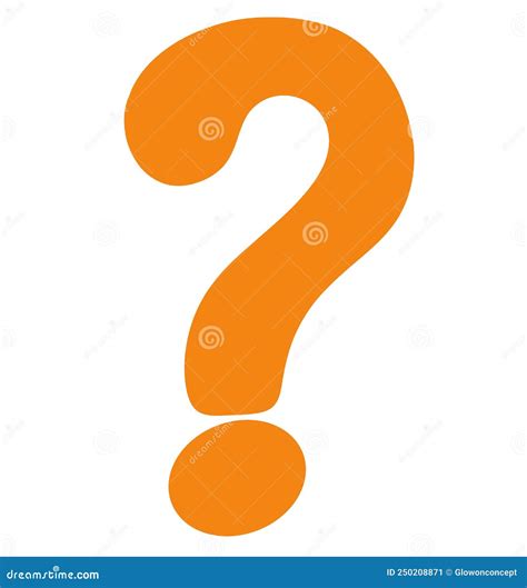 Question Mark Orange Doodle Symbol Icon Hand Drawn Illustration Stock