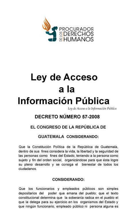Ley de Acceso a la Información Pública Ley de Acceso a la Información