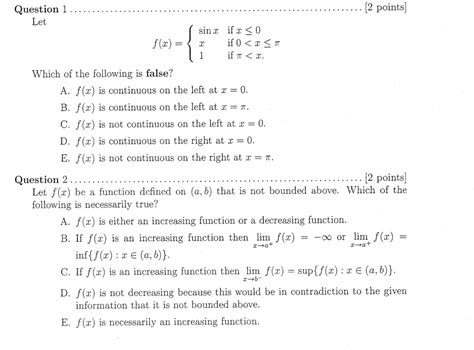 solved 2 points question 3 let the sequence an be defined