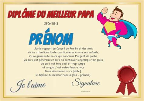 Sculpture Initially every time diplome du meilleur papa à imprimer On a