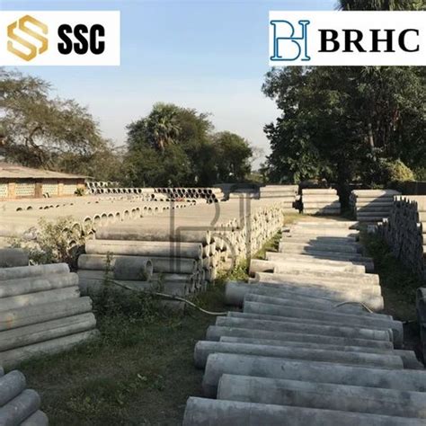 150 Mm 2200 Mm Spun Pipe RCC Drainage Pipes Thickness 25 Mm Size 2