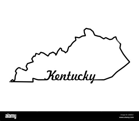 Kentucky State Map US State Map Kentucky Outline Symbol Retro