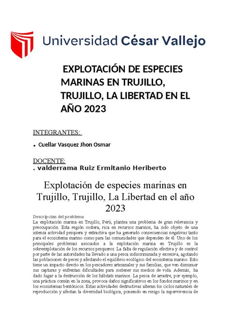 Proyecto Espero les ayude EXPLOTACIÓN DE ESPECIES MARINAS EN