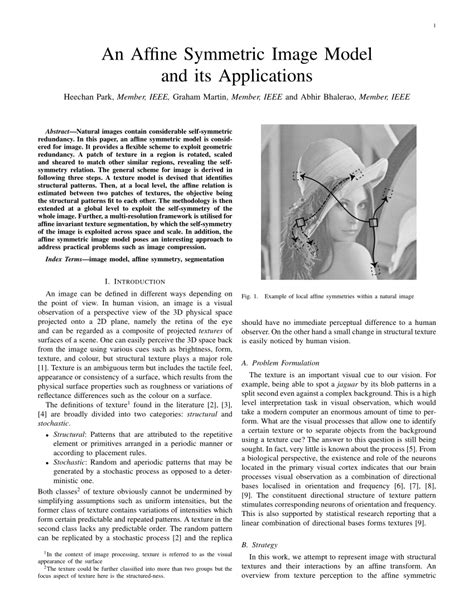 pdf an affine symmetric image model and its applications