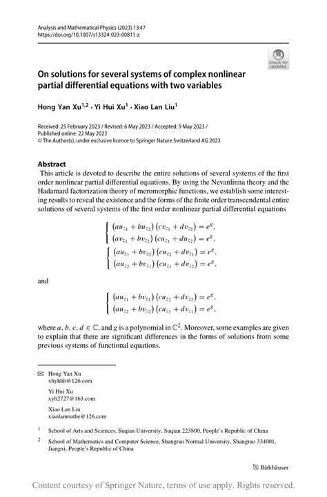 on solutions for several systems of complex nonlinear partial differential equations with two