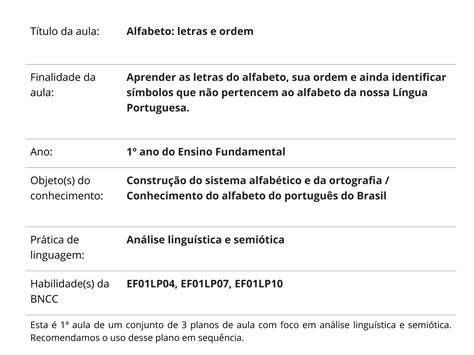 Alfabeto Letras E Ordem Planos De Aula Ano L Ngua Portuguesa
