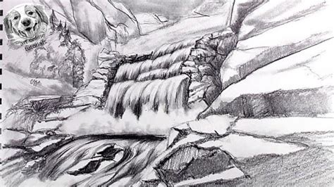 How To DRAW Waterfalls With Pencil Step By Step YouTube