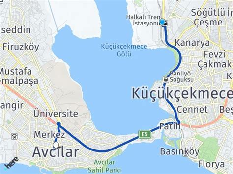 Halkalı Tren Garı Avcılar İstanbul Arası Kaç Km Yol Tarifi