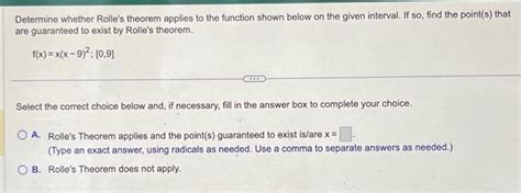 solved determine whether rolle s theorem applies to the