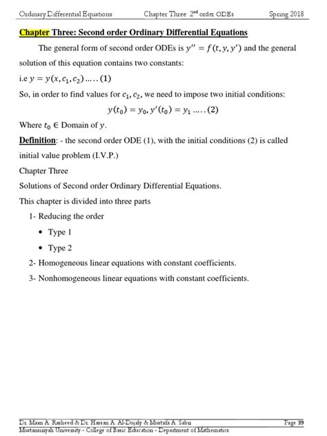chapter 2 2nd order de pdf ordinary differential equation equations