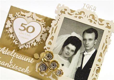 Kartka 50 rocznica ślubu zdjęcie w pudełku Lukata
