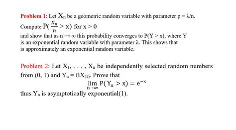 solved problem 1 let xn be a geometric random variable with