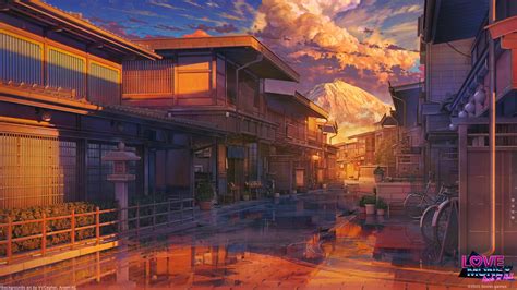 Fondos de pantalla arte digital Obra de arte ciudad montañas casa