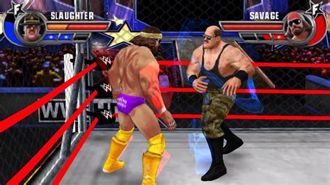 WWE All Stars PSP Matches STEEL CAGE MATCH Sgt Slaughter Vs Randy