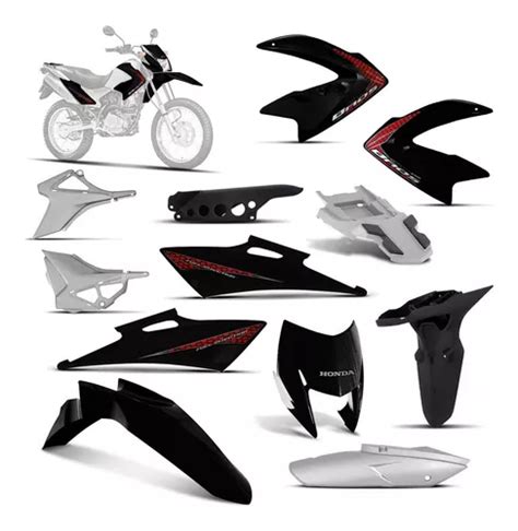 Kit Carenagem Nxr 150 Bros 2009 Esd Preta Roupa C adesivos Frete grátis