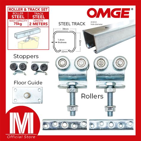 Heavy Duty Omge Steel Hanger Roller And 2 Meter Steel Door Track For