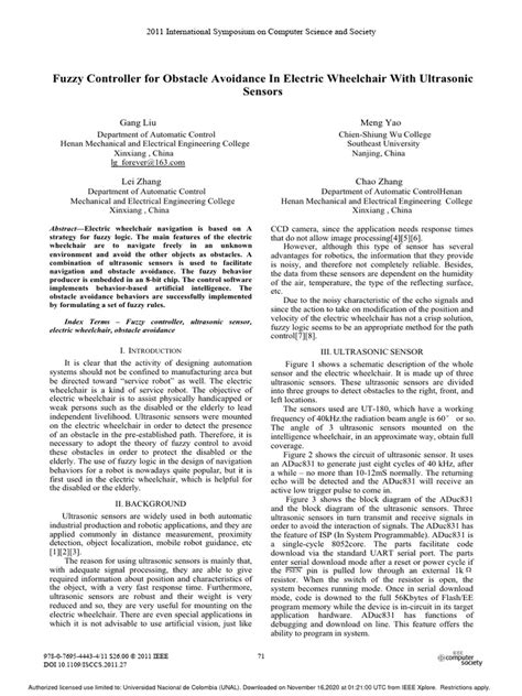 fuzzy controller for obstacle avoidance in electric wheelchair with ultrasonic sensors pdf